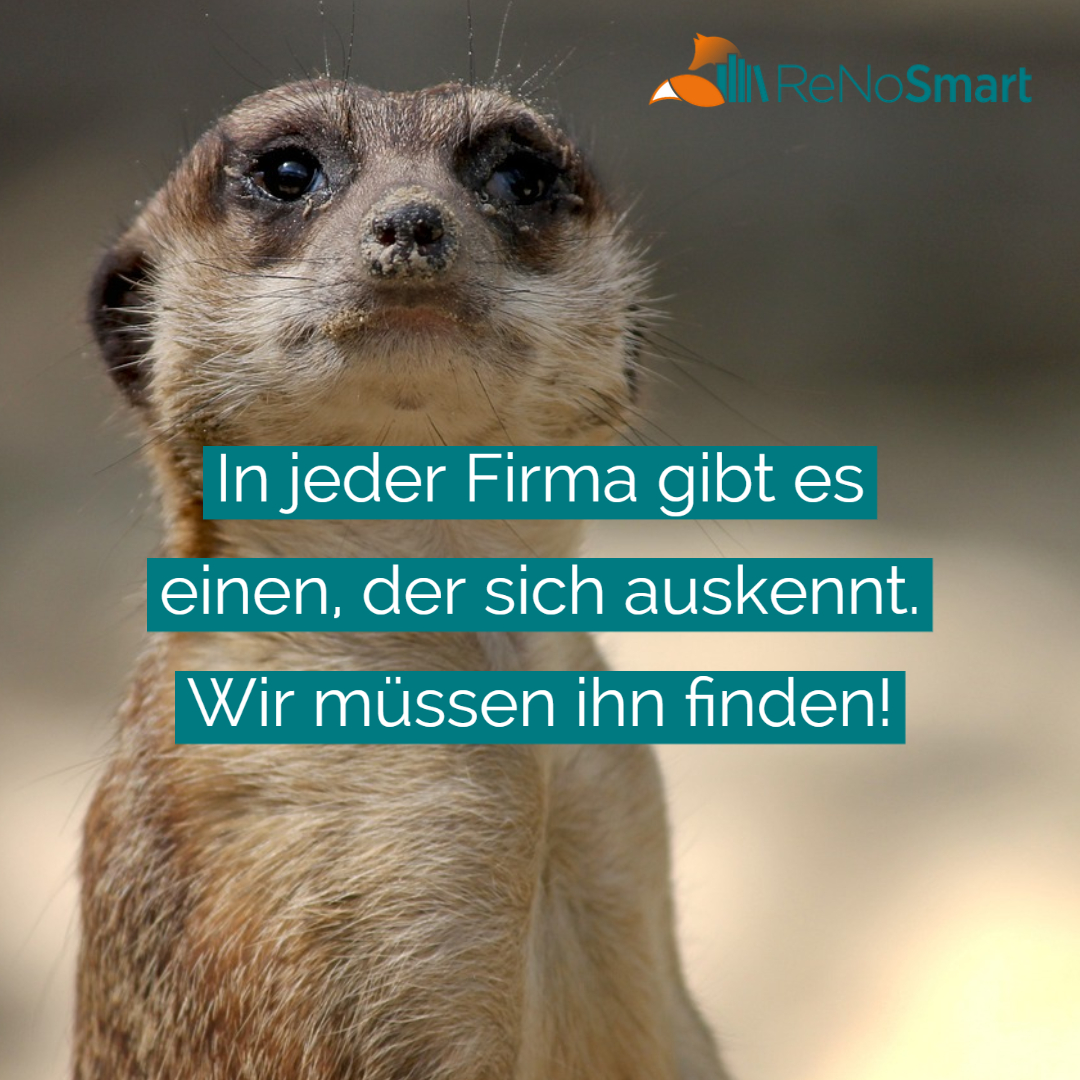 In jeder Firma gibt es einen, der sich auskennt. Wir müssen ihn finden ...