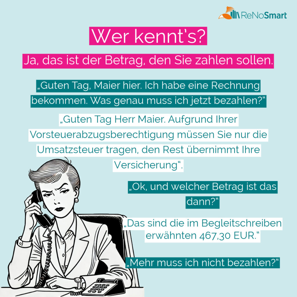 Wer kennt’s? Ja, das ist der Betrag, den Sie zahlen sollen. - Alles für ...